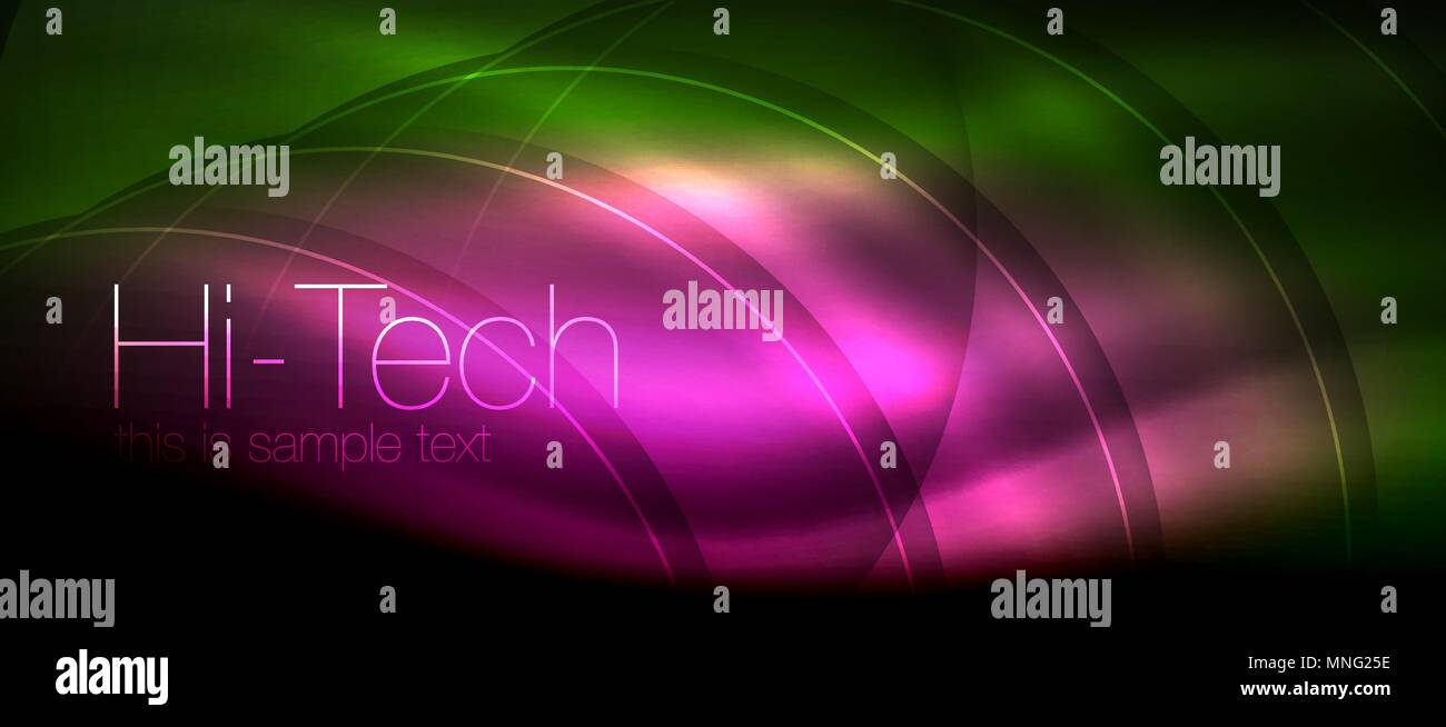 Glossy light effect neon glowing waves, shiny lights. Glossy light ...