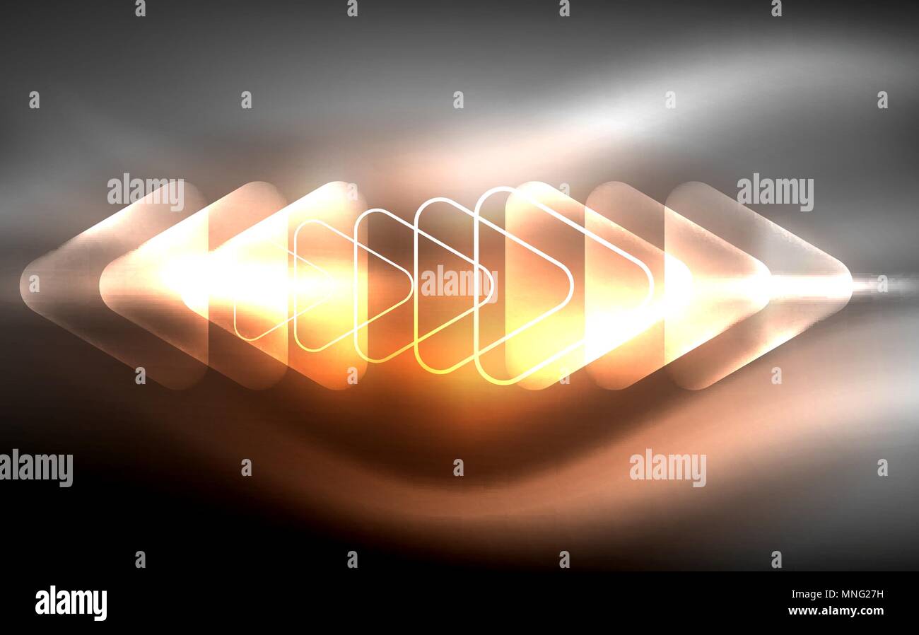 Glowing vector triangle geometric shapes in dark space. Glowing vector ...