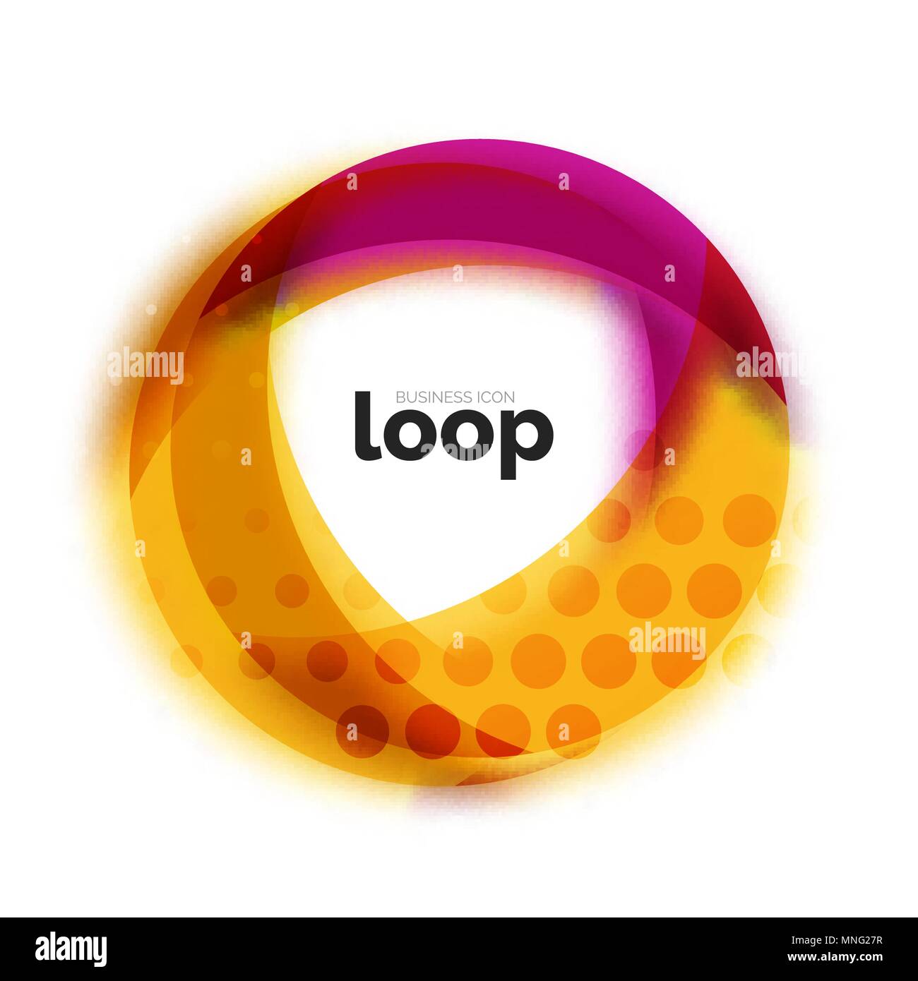 Loop circle business icon, created with glass transparent color shapes ...