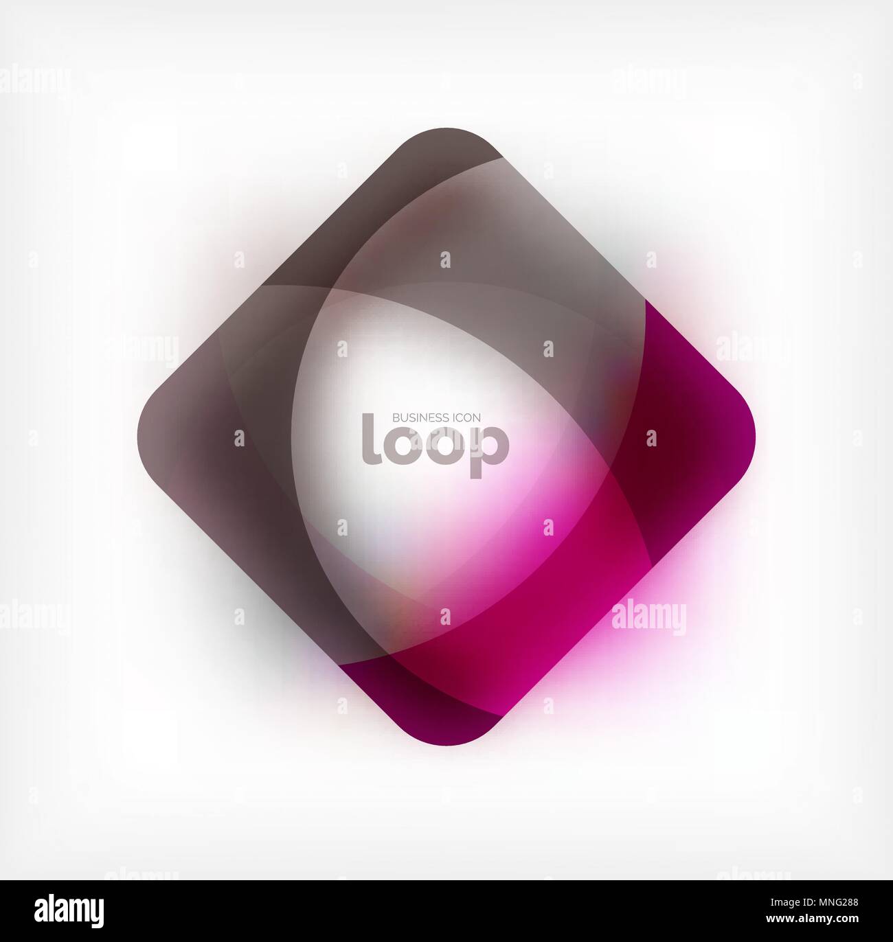 Vector square loop business symbol, geometric icon created of waves ...