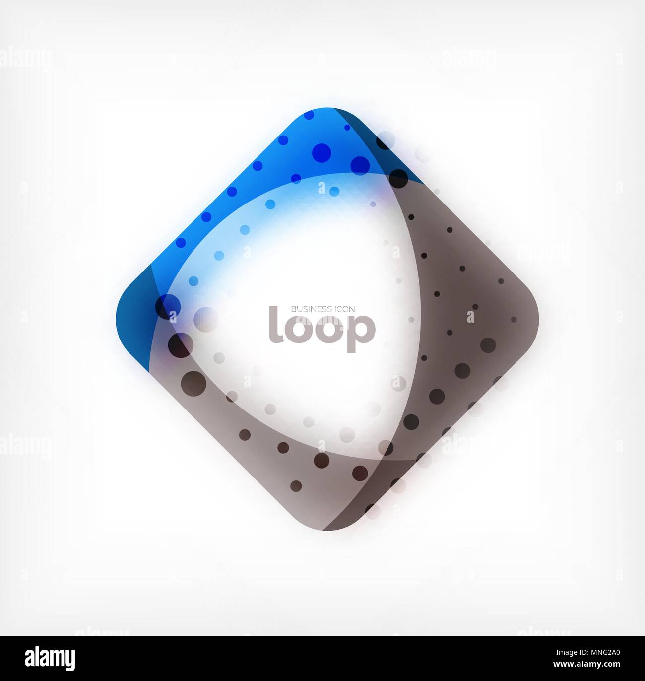 Vector square loop business symbol, geometric icon created of waves ...