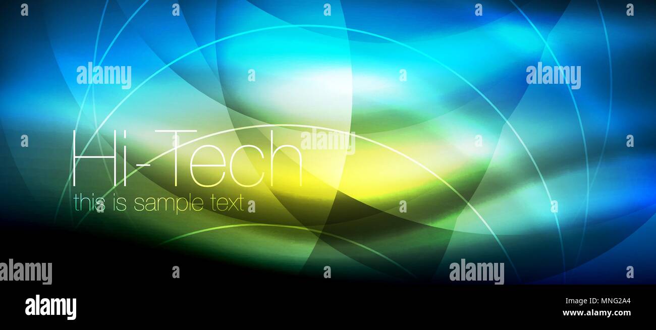 Glossy light effect neon glowing waves, shiny lights. Glossy light ...