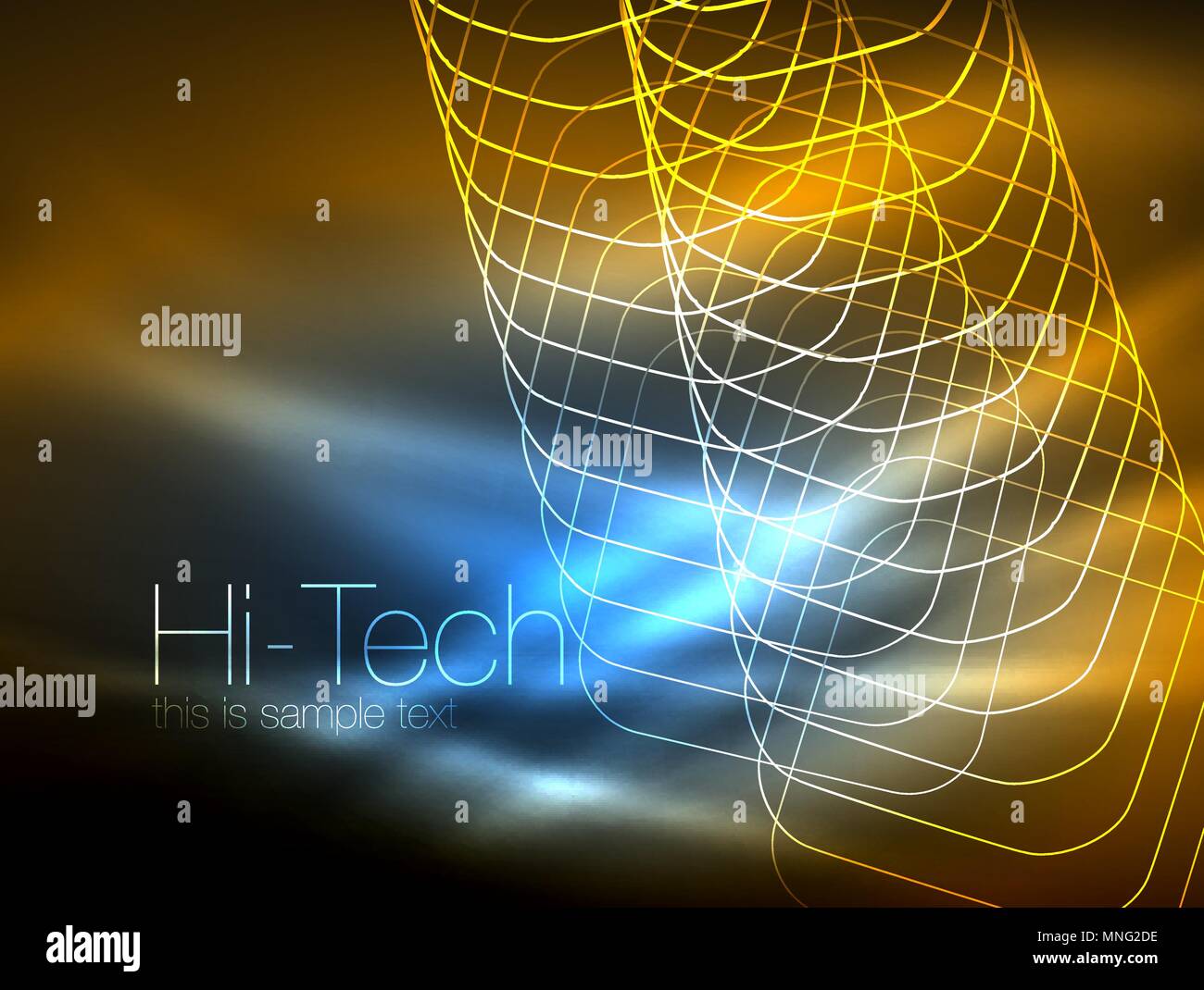 Neon glowing outline squares in dark. Neon glowing outline squares in ...