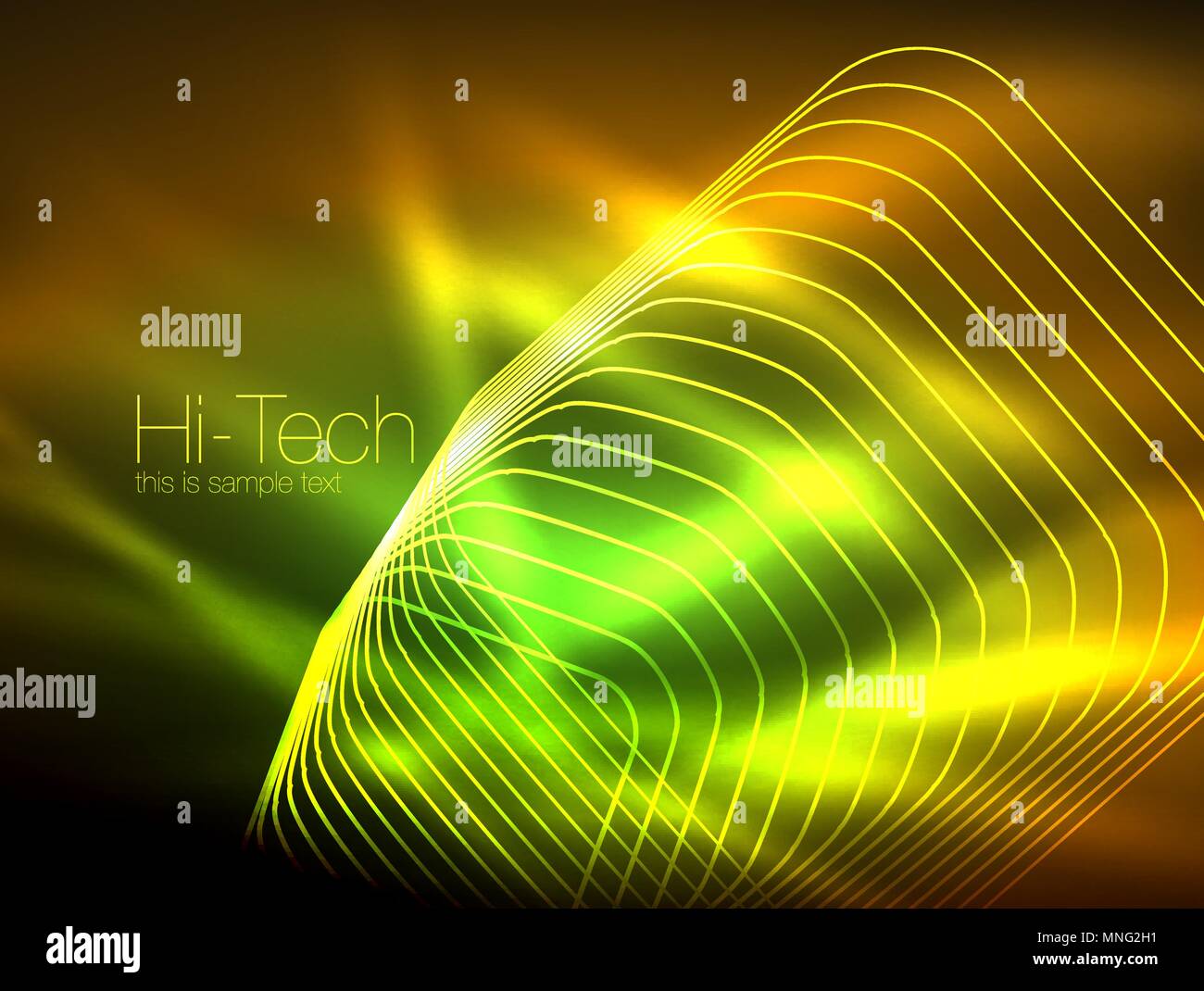 Neon glowing outline squares in dark. Neon glowing outline squares in ...