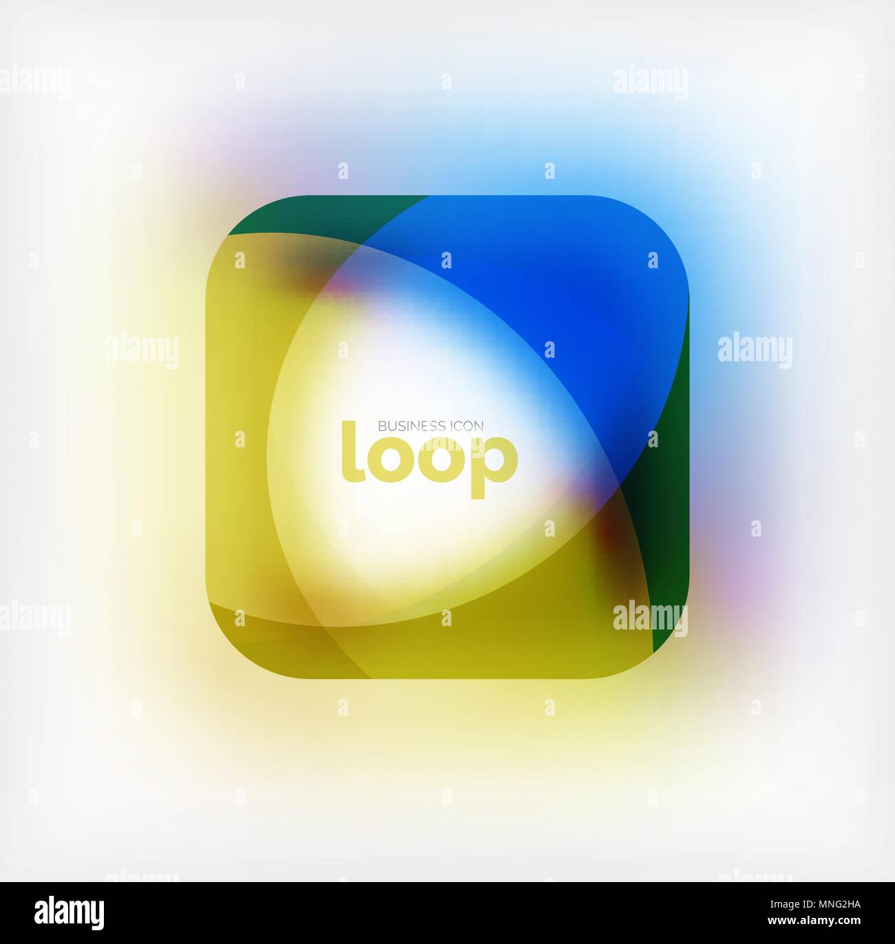 Vector square loop business symbol, geometric icon created of waves ...