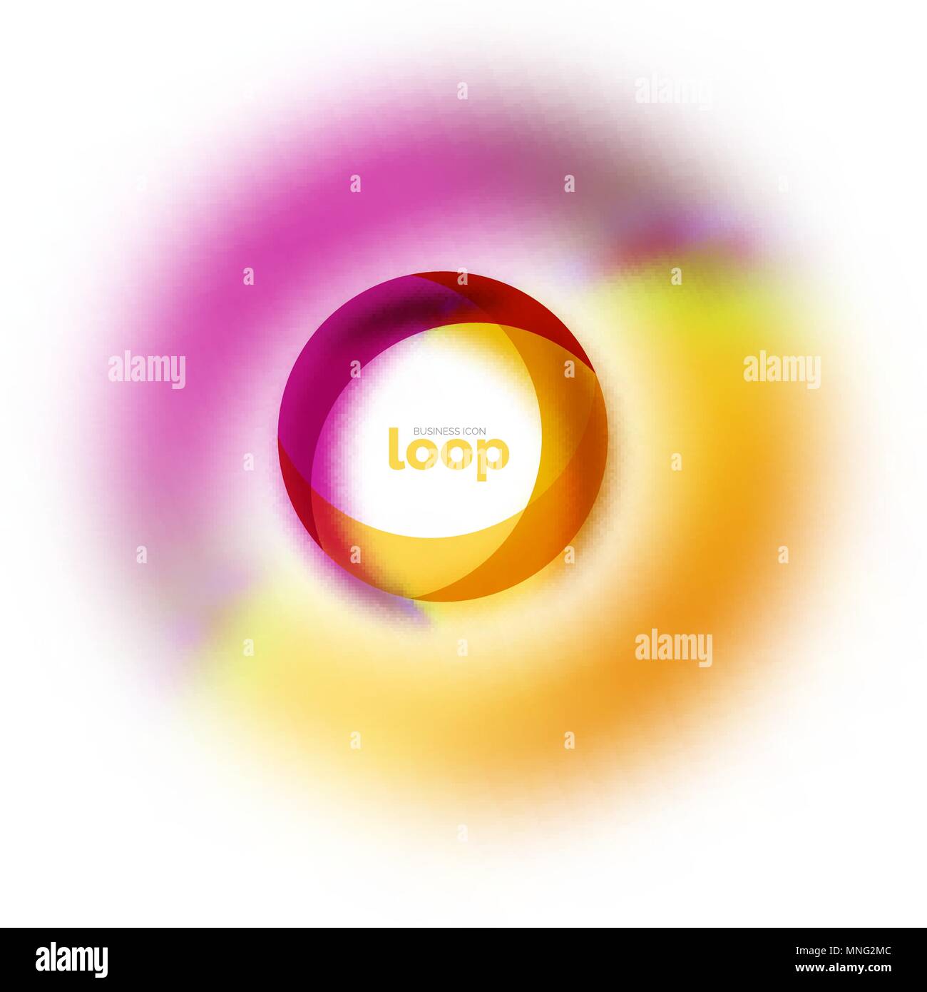 Loop circle business icon, created with glass transparent color shapes ...