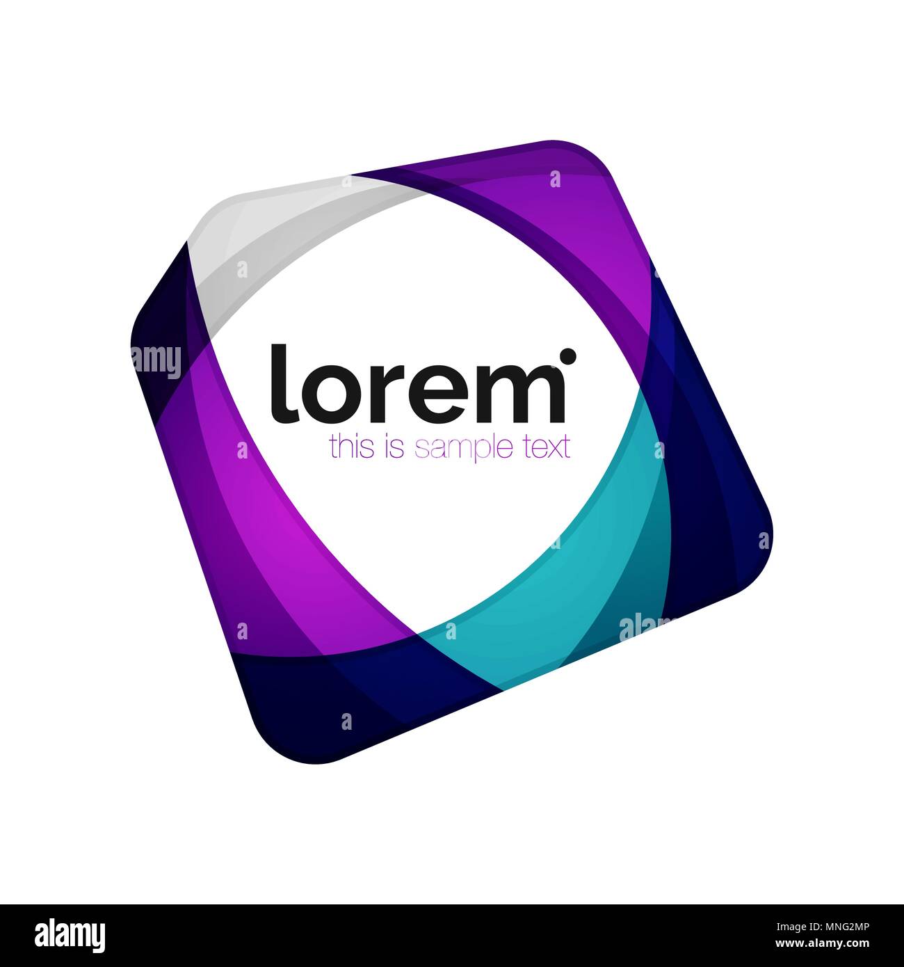 Clean professional business emblem, abstract transparent overlapping ...