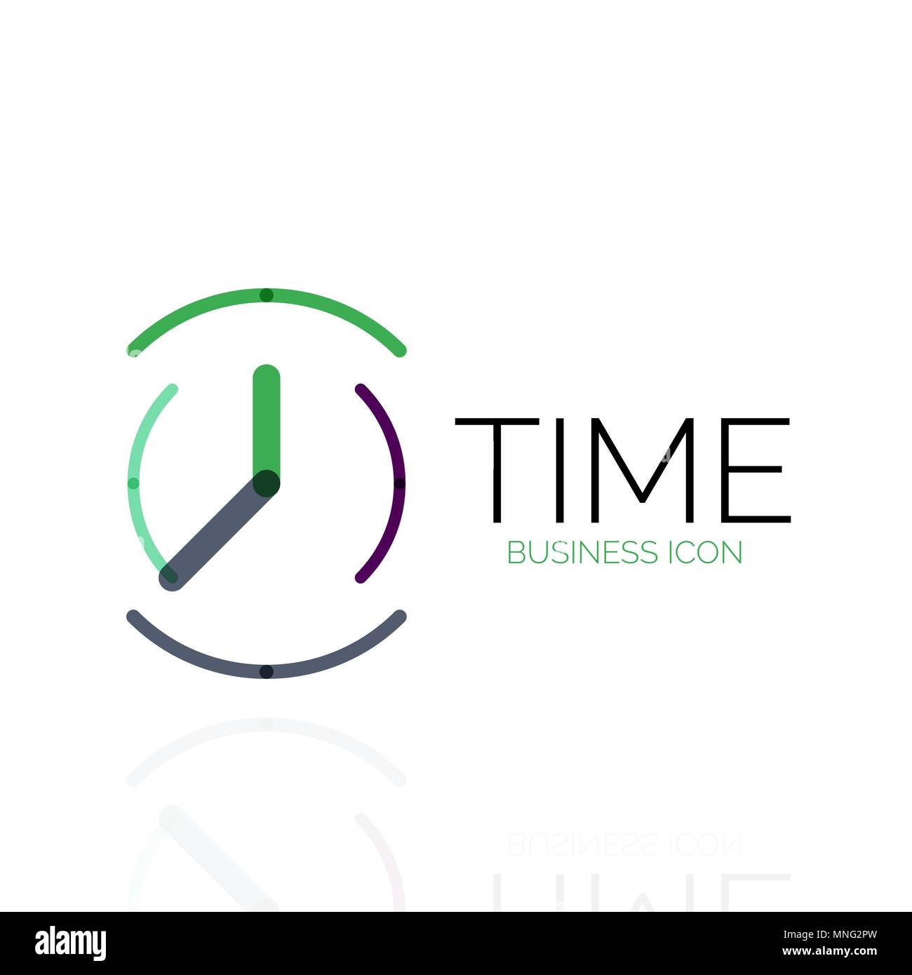 Vector abstract logo idea, time concept or clock business icon ...