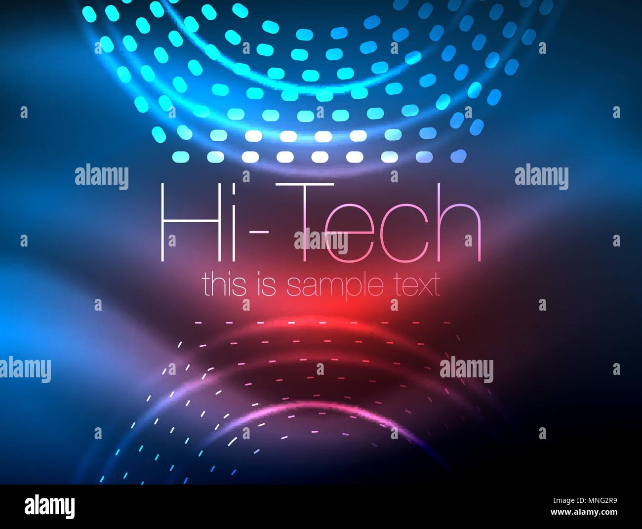 Glowing neon dotted shape abstract background, technology shiny concept ...