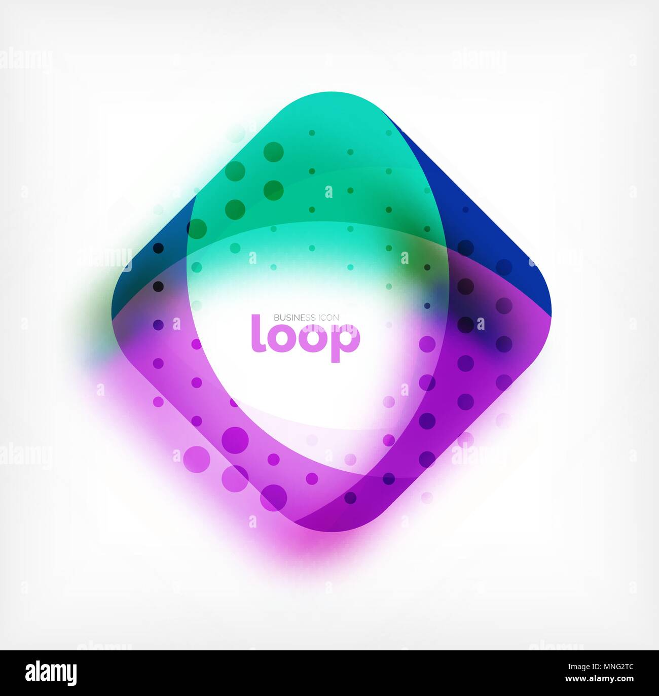 Vector square loop business symbol, geometric icon created of waves ...