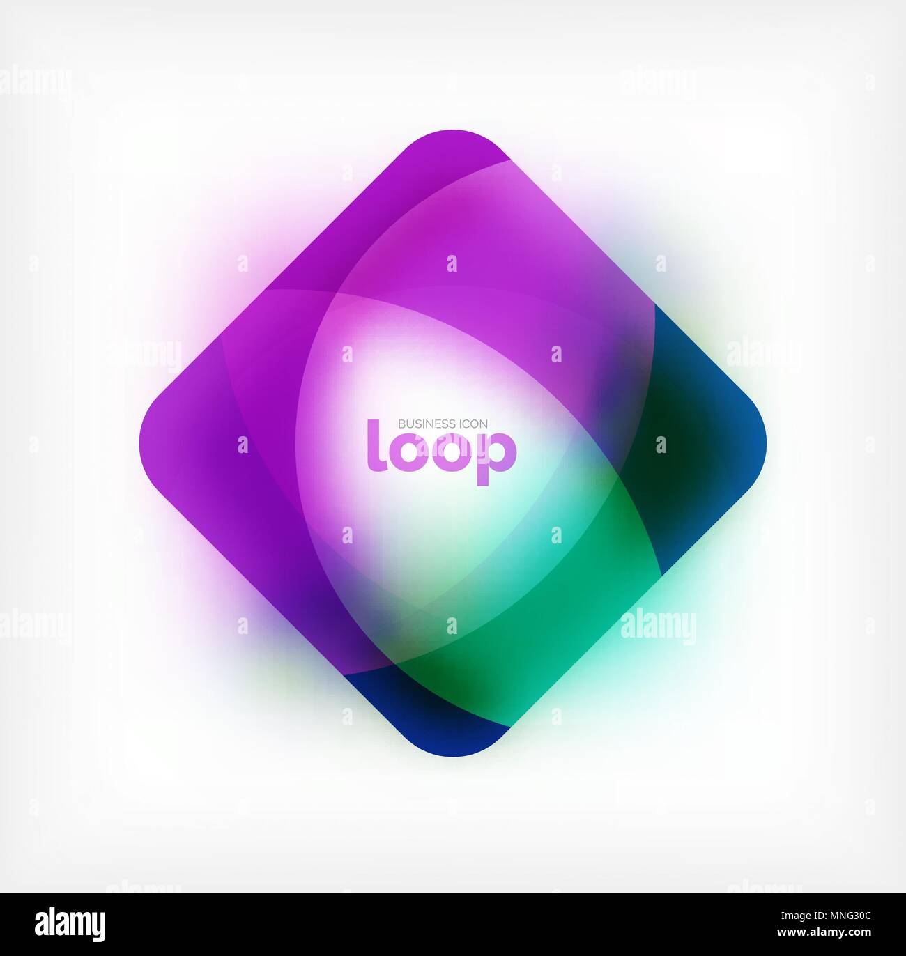 Vector square loop business symbol, geometric icon created of waves ...