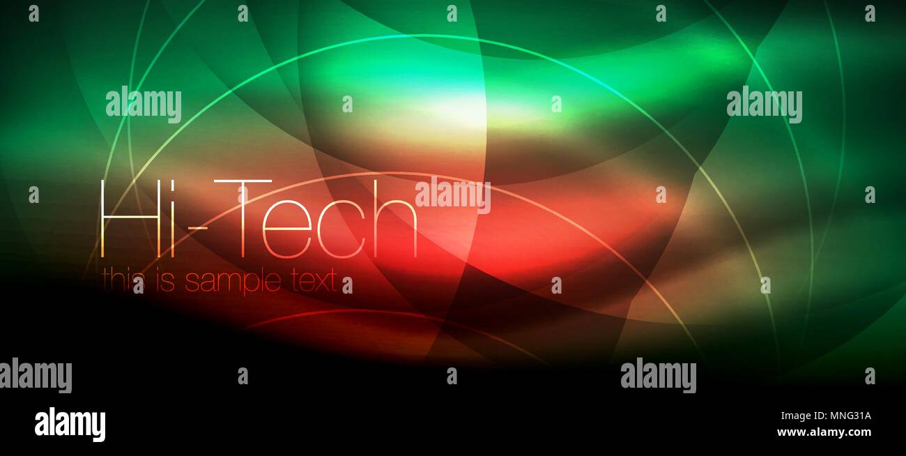 Glossy light effect neon glowing waves, shiny lights. Glossy light ...