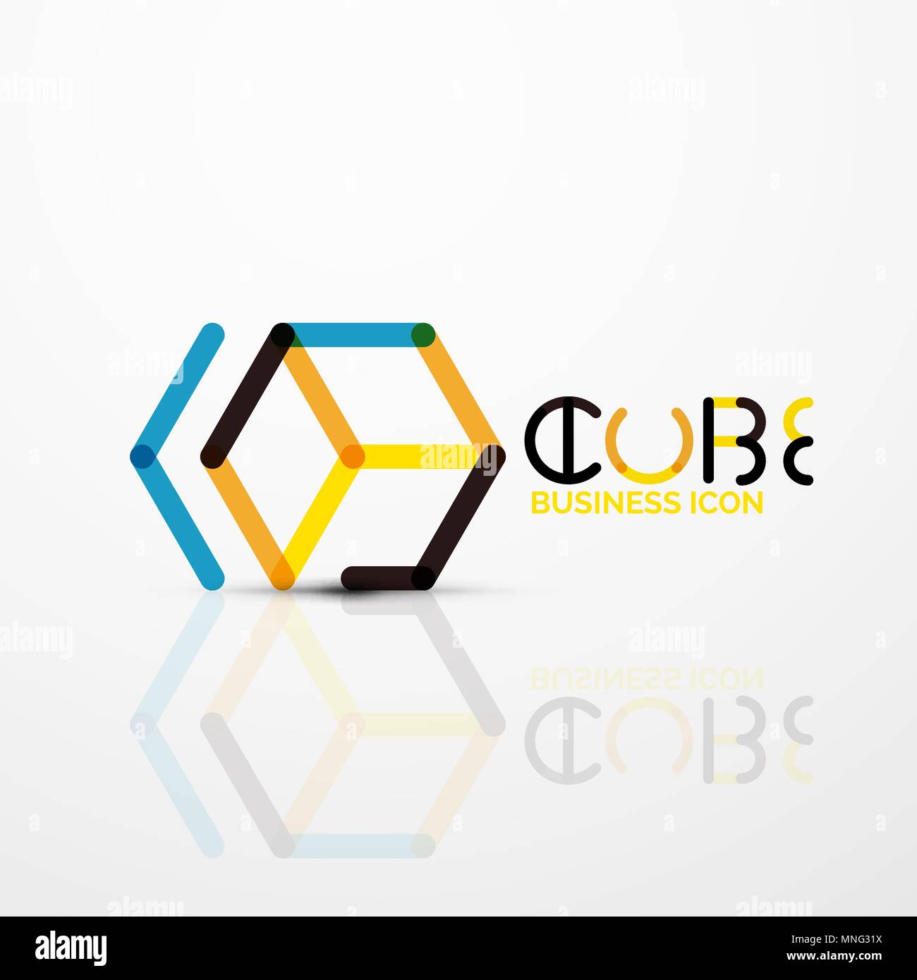 Cube idea concept logo, line. Cube idea concept logo, line design ...