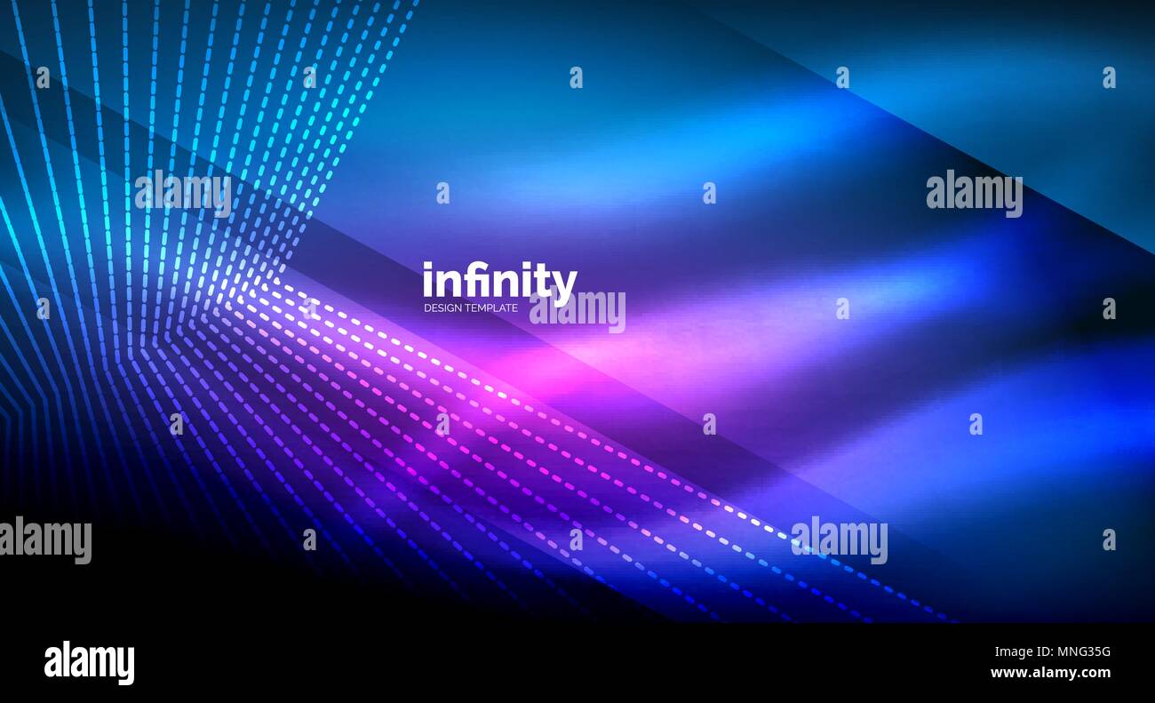 Shiny straight lines on dark background, techno digital modern template ...