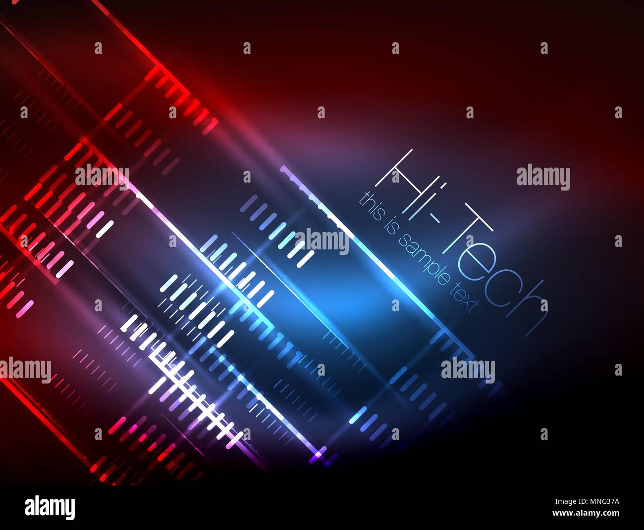 Futuristic neon lights on dark background, digital abstract techno ...