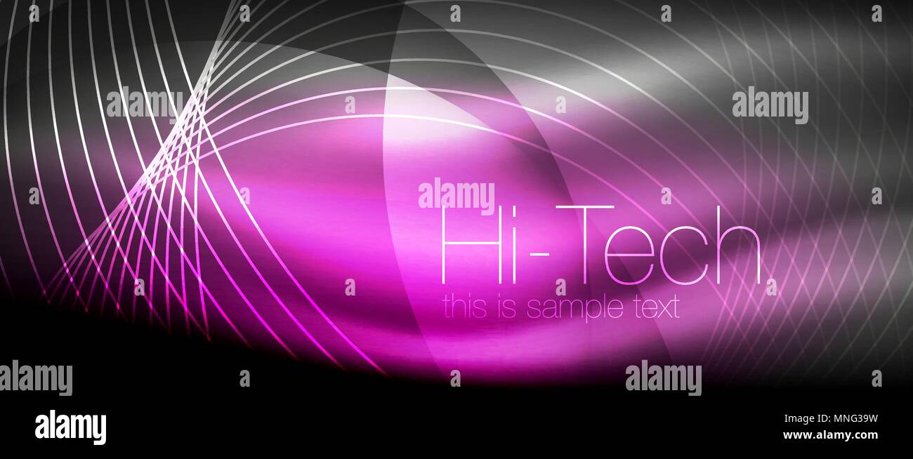 Glossy light effect neon glowing waves, shiny lights. Glossy light ...