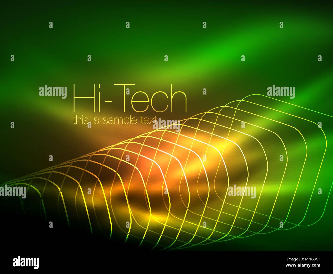 Neon glowing outline squares in dark. Neon glowing outline squares in ...