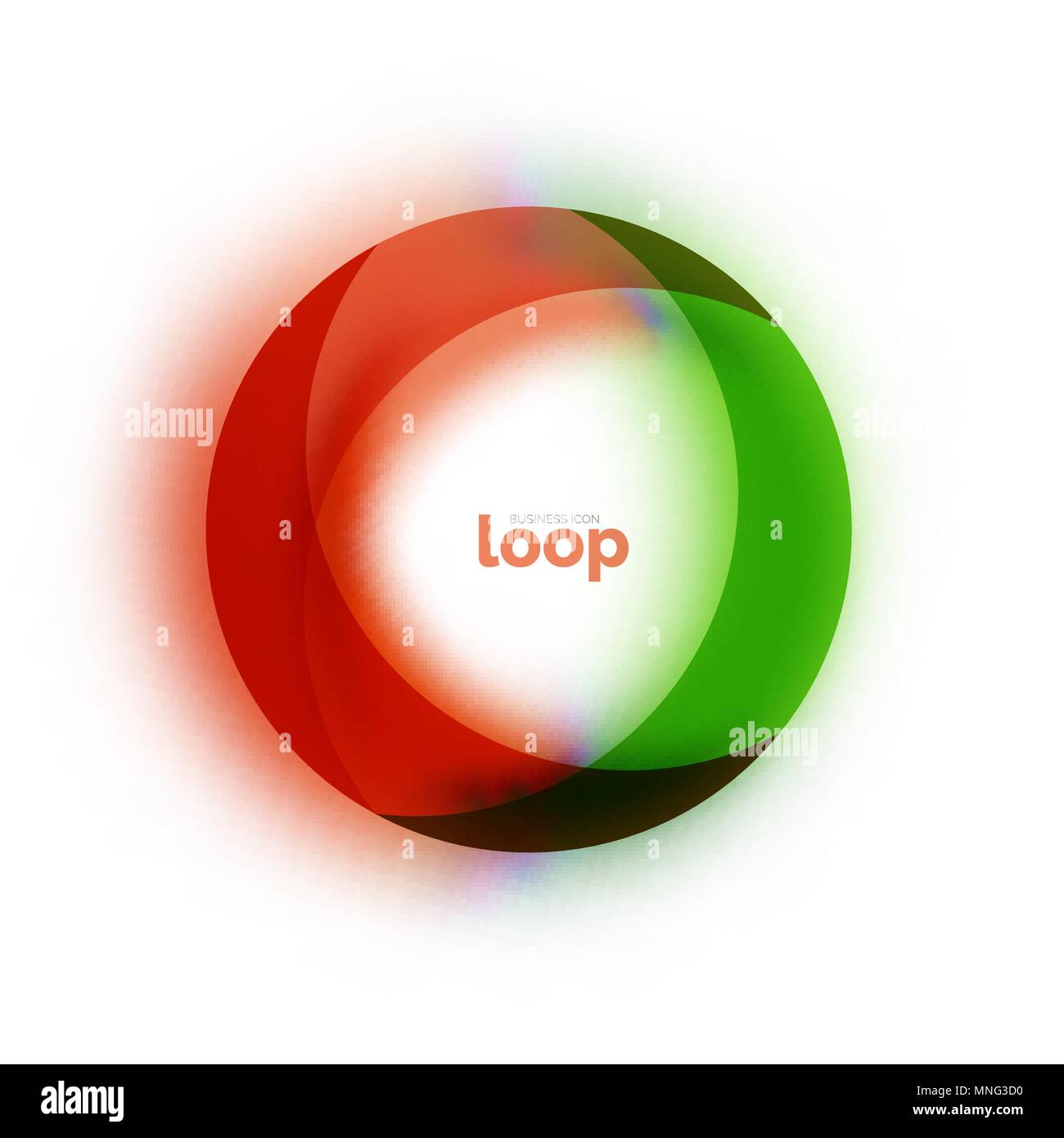 Loop circle business icon, created with glass transparent color shapes ...