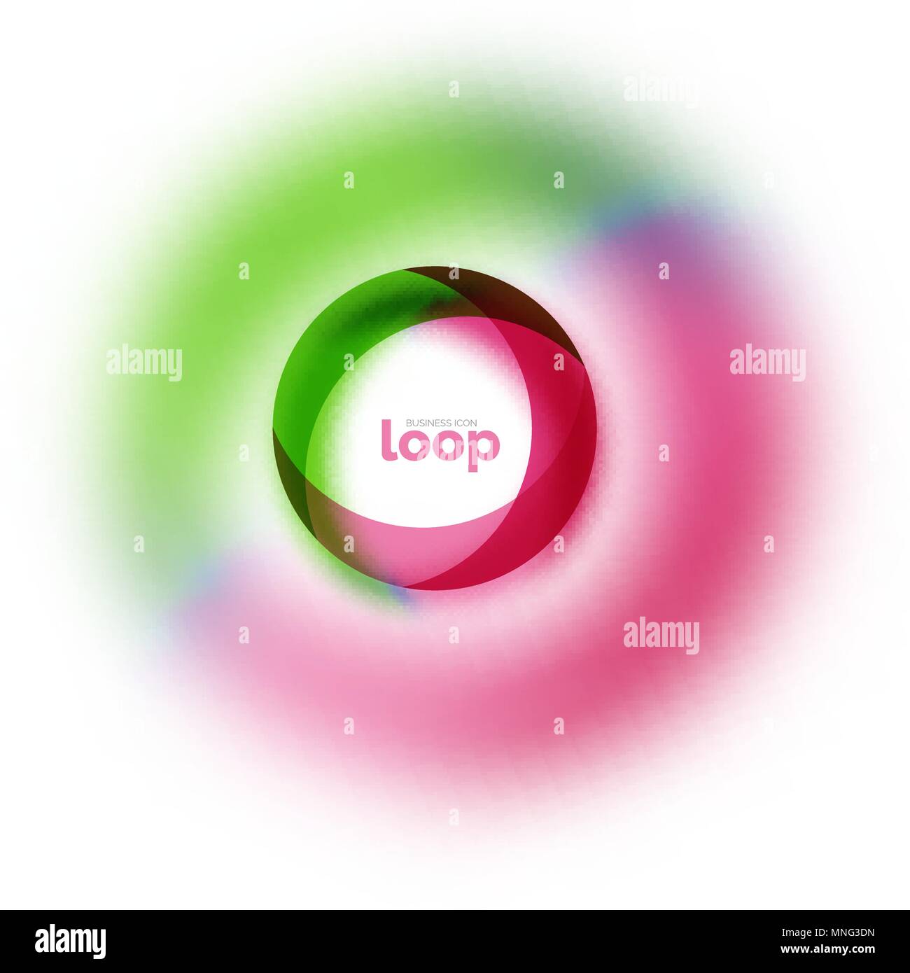 Loop circle business icon, created with glass transparent color shapes ...