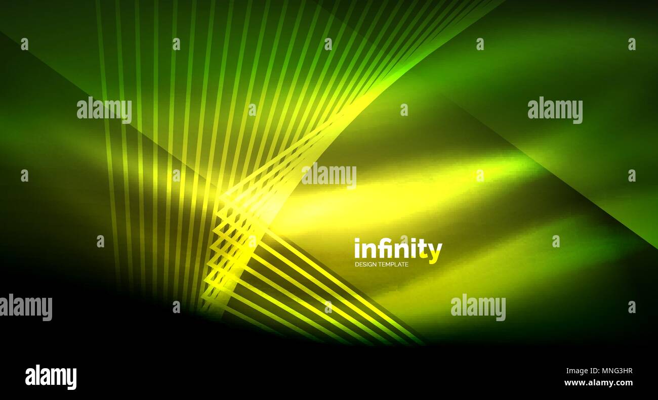 Shiny straight lines on dark background, techno digital modern template ...