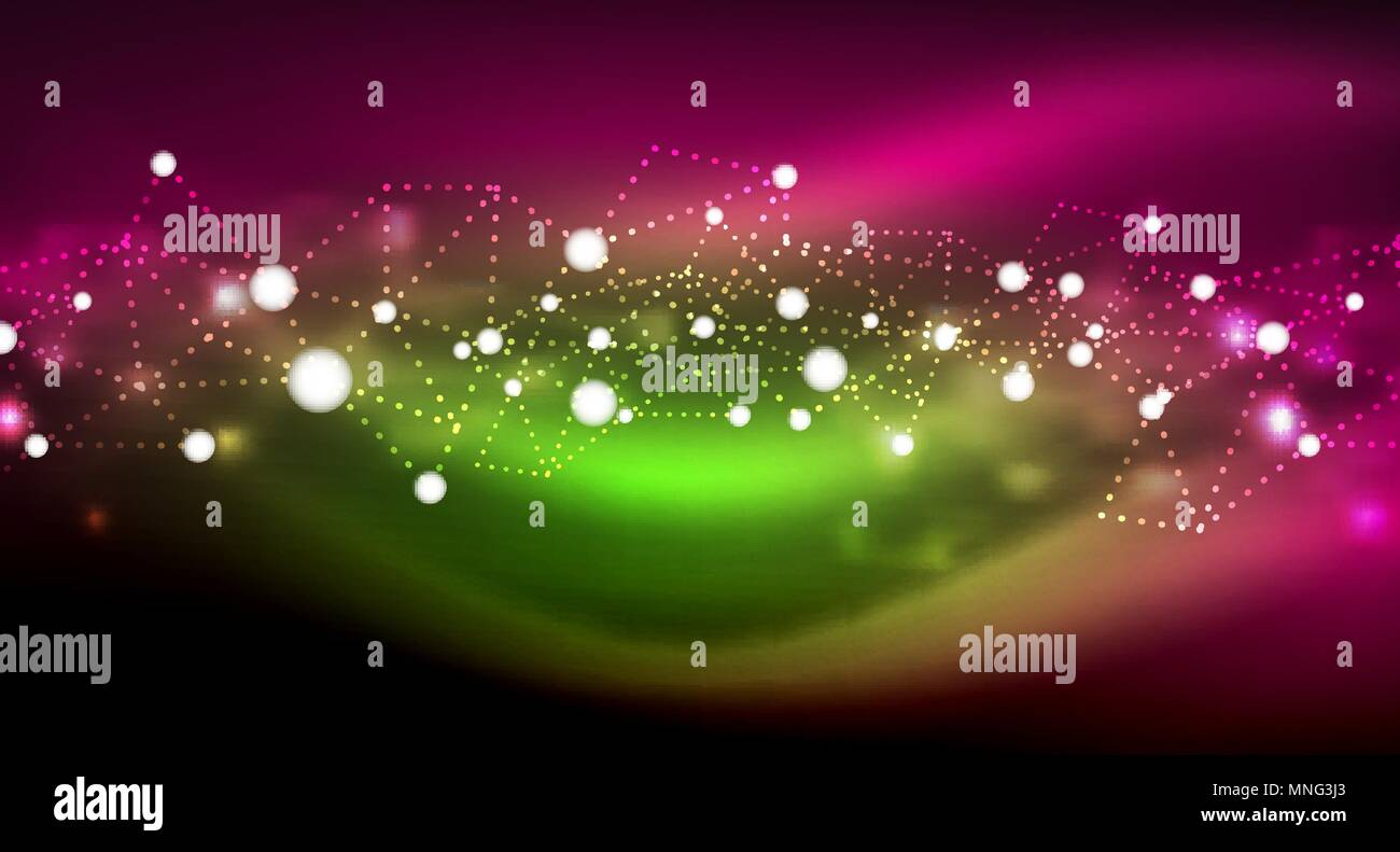 Shiny stars, neon glowing digital connected light dots. Shiny stars ...