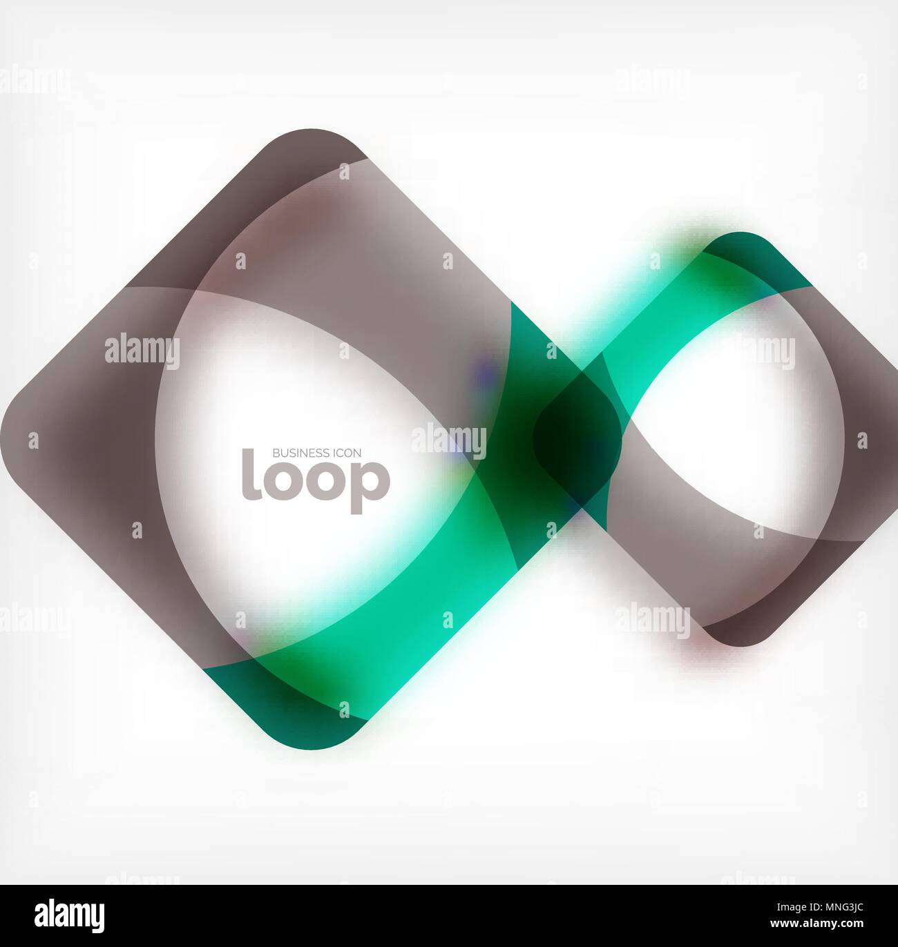 Vector square loop business symbol, geometric icon created of waves ...