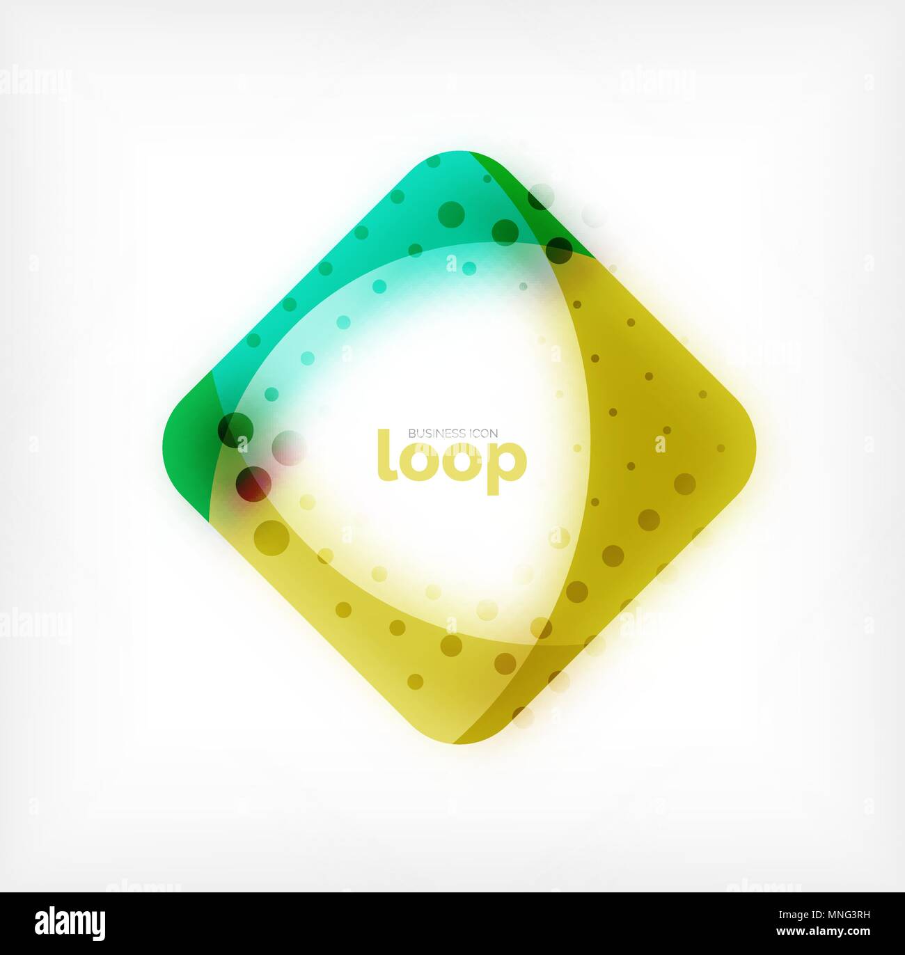 Vector square loop business symbol, geometric icon created of waves ...