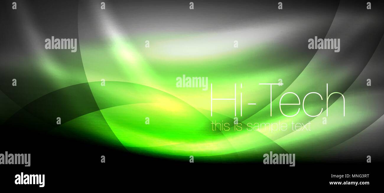 Glossy light effect neon glowing waves, shiny lights. Glossy light ...