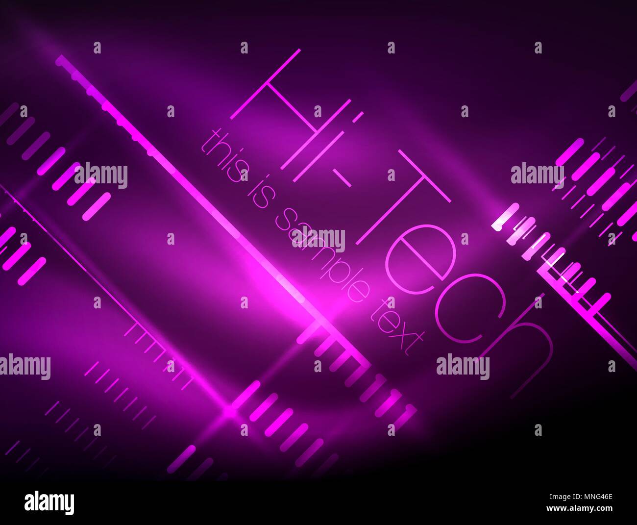 Futuristic neon lights on dark background, digital abstract techno ...