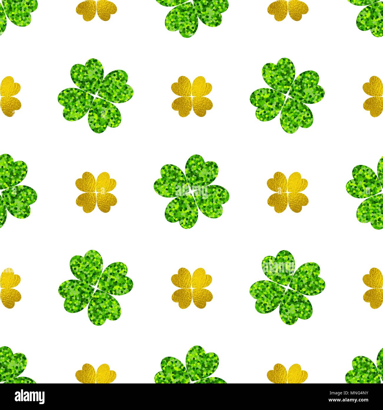Glitter green clover leaves Stock Vector Images - Alamy
