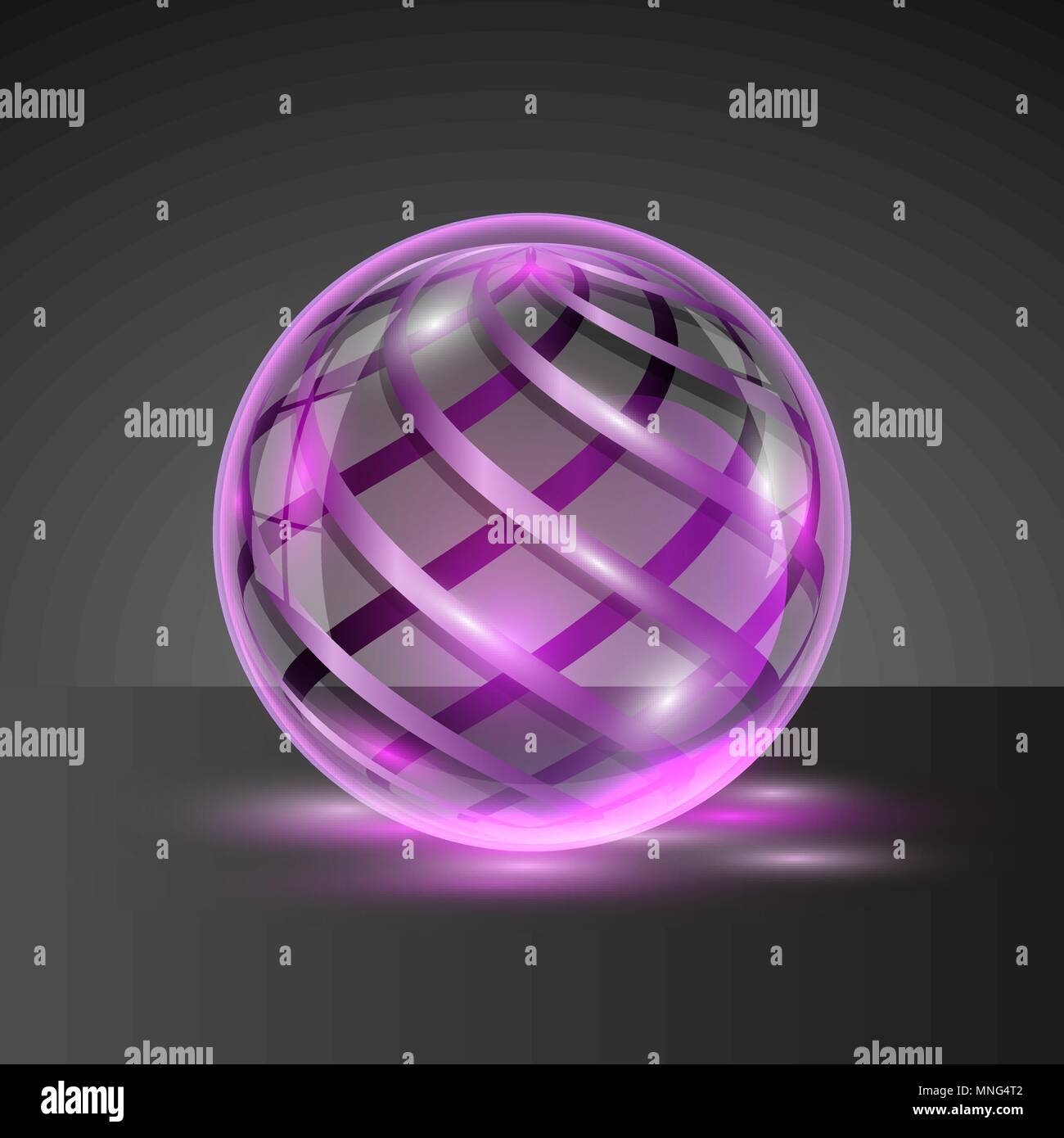 Transparent sphere with colorful stripes. Vector illustration Stock ...
