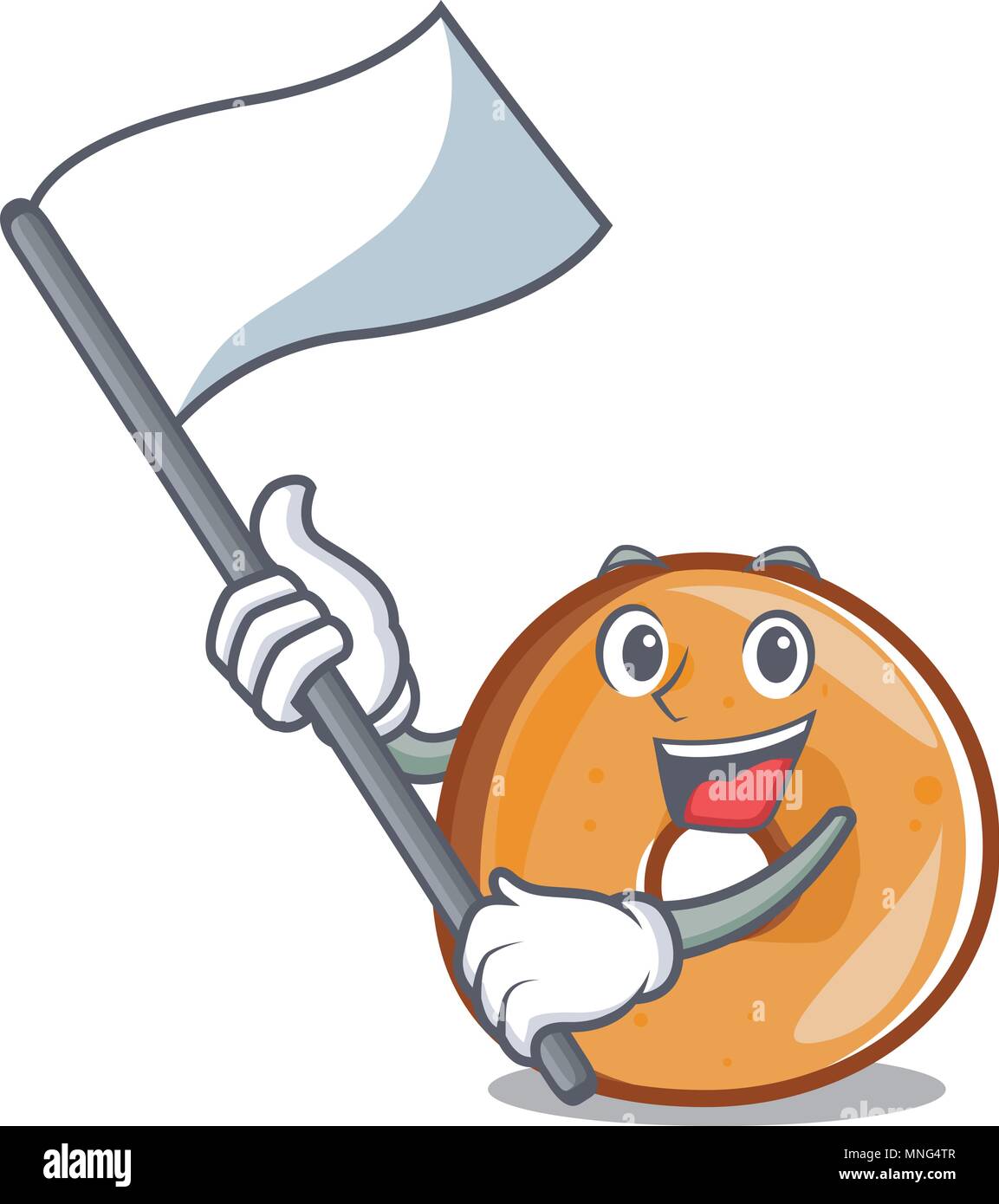 With flag bagels mascot cartoon style vector illustration Stock Vector ...
