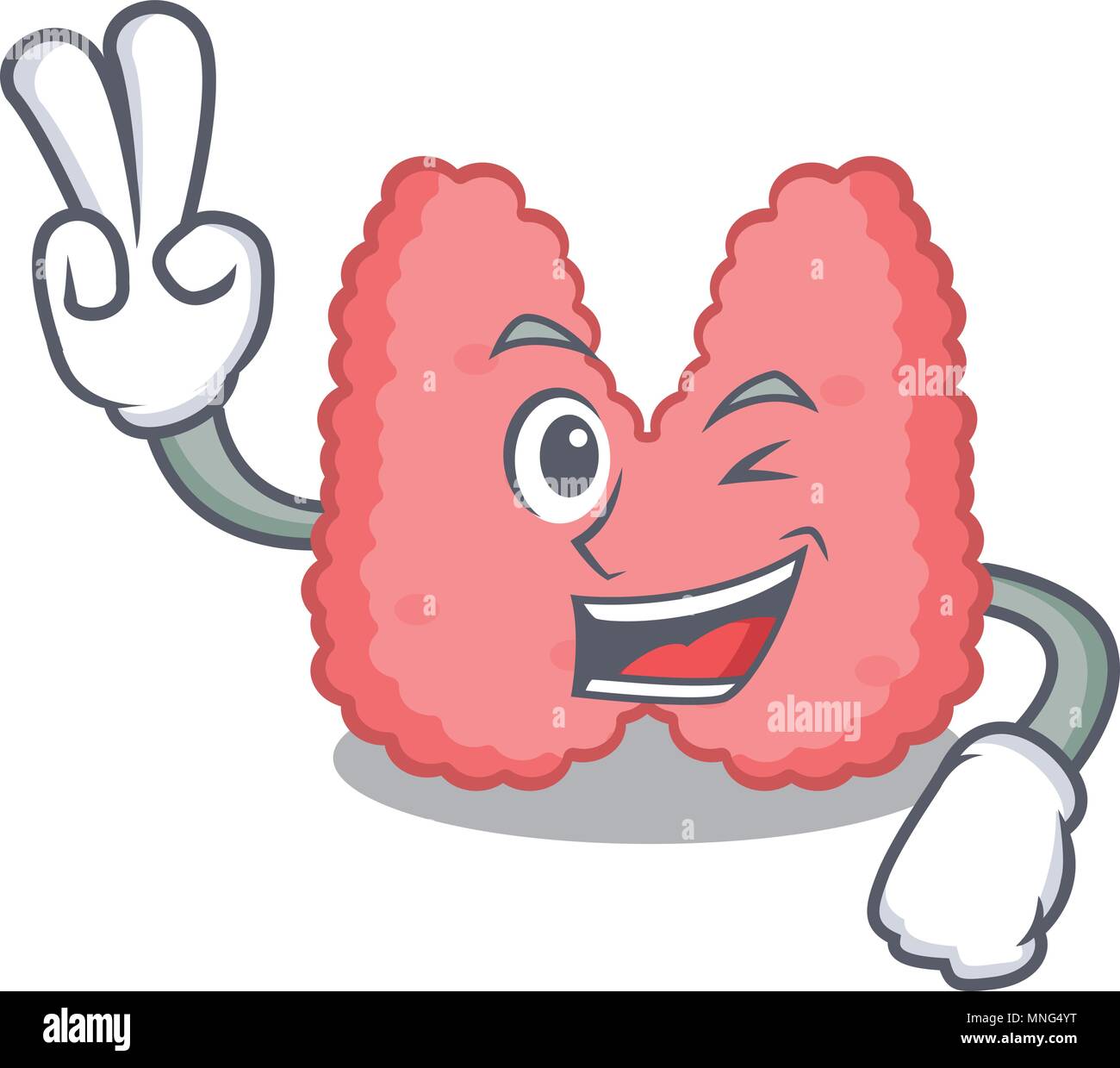 Two finger thyroid character cartoon style Stock Vector Image & Art - Alamy