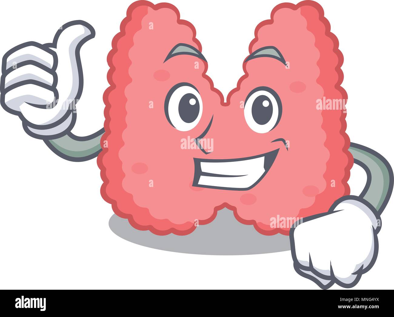 Thumbs up thyroid character cartoon style Stock Vector Image & Art - Alamy