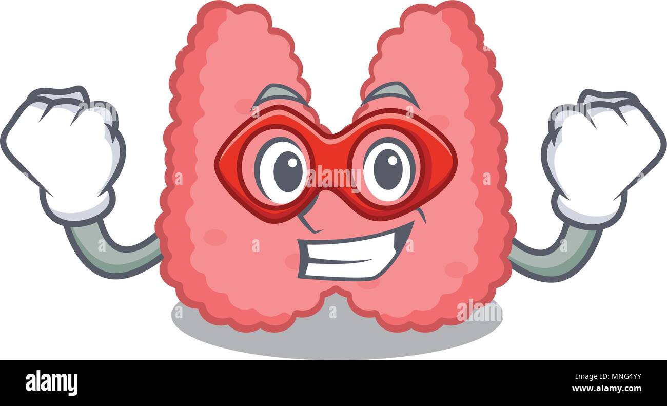 Super hero thyroid character cartoon style Stock Vector Image & Art - Alamy
