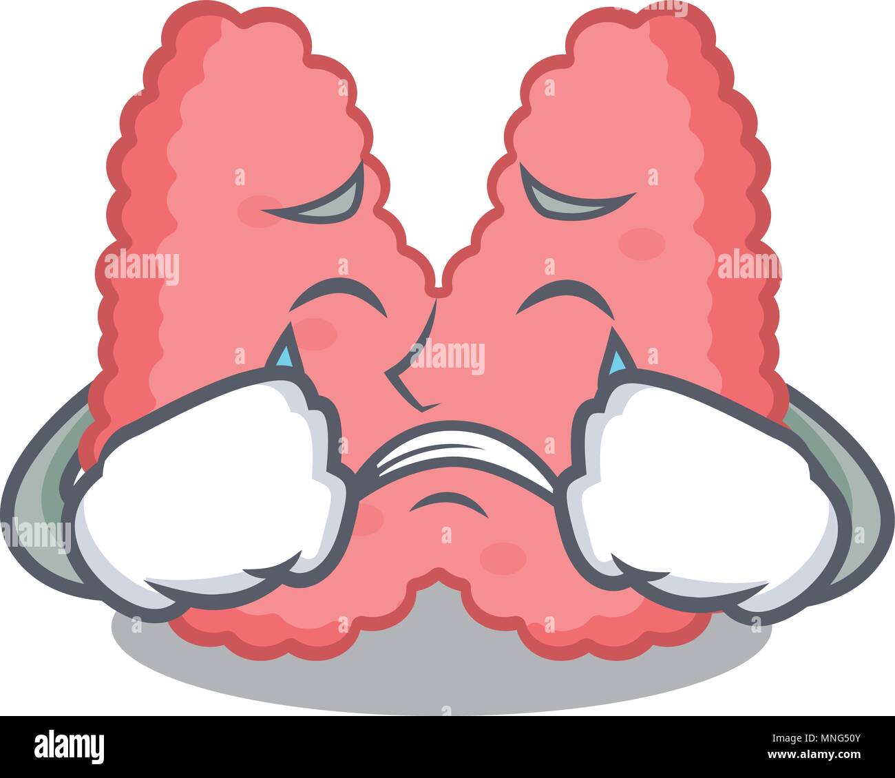 Crying thyroid mascot cartoon style Stock Vector Image & Art - Alamy