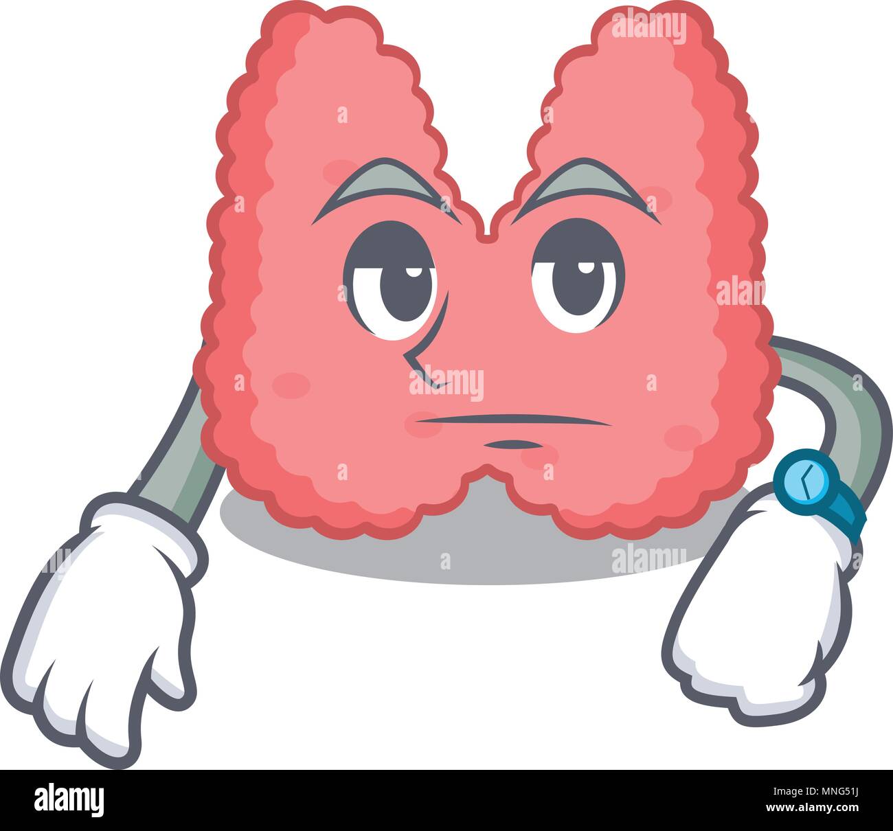 Waiting thyroid mascot cartoon style Stock Vector Image & Art - Alamy