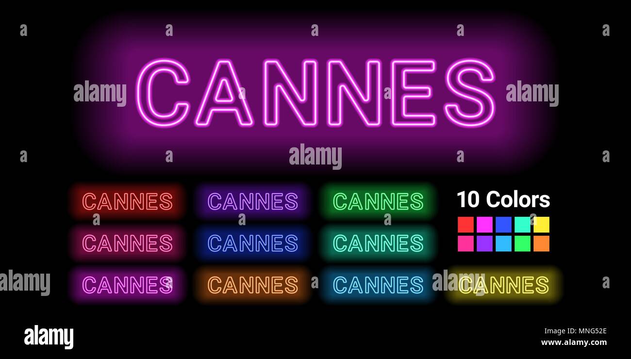 Cannes neon sign Stock Vector Images - Alamy