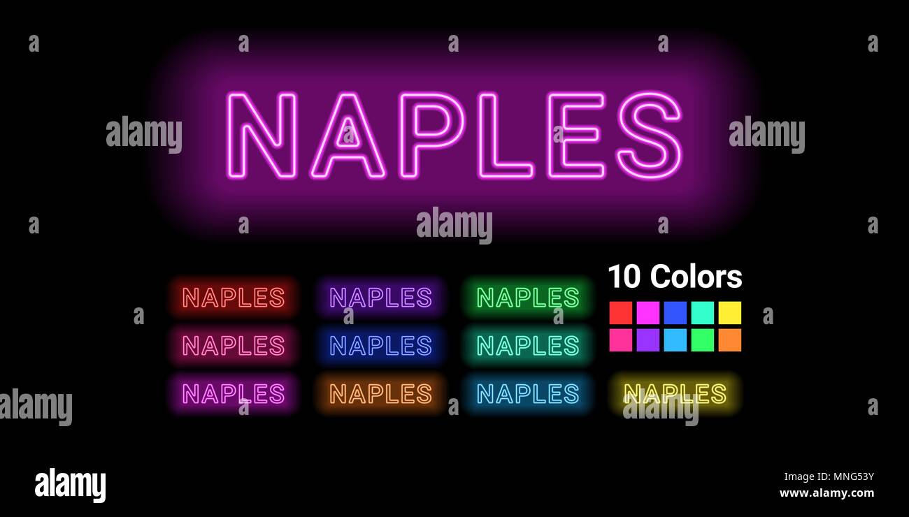 Naples by night Stock Vector Images - Alamy