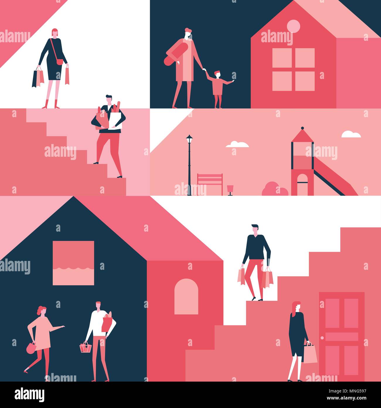 Shopping - flat design style illustration Stock Vector Image & Art - Alamy