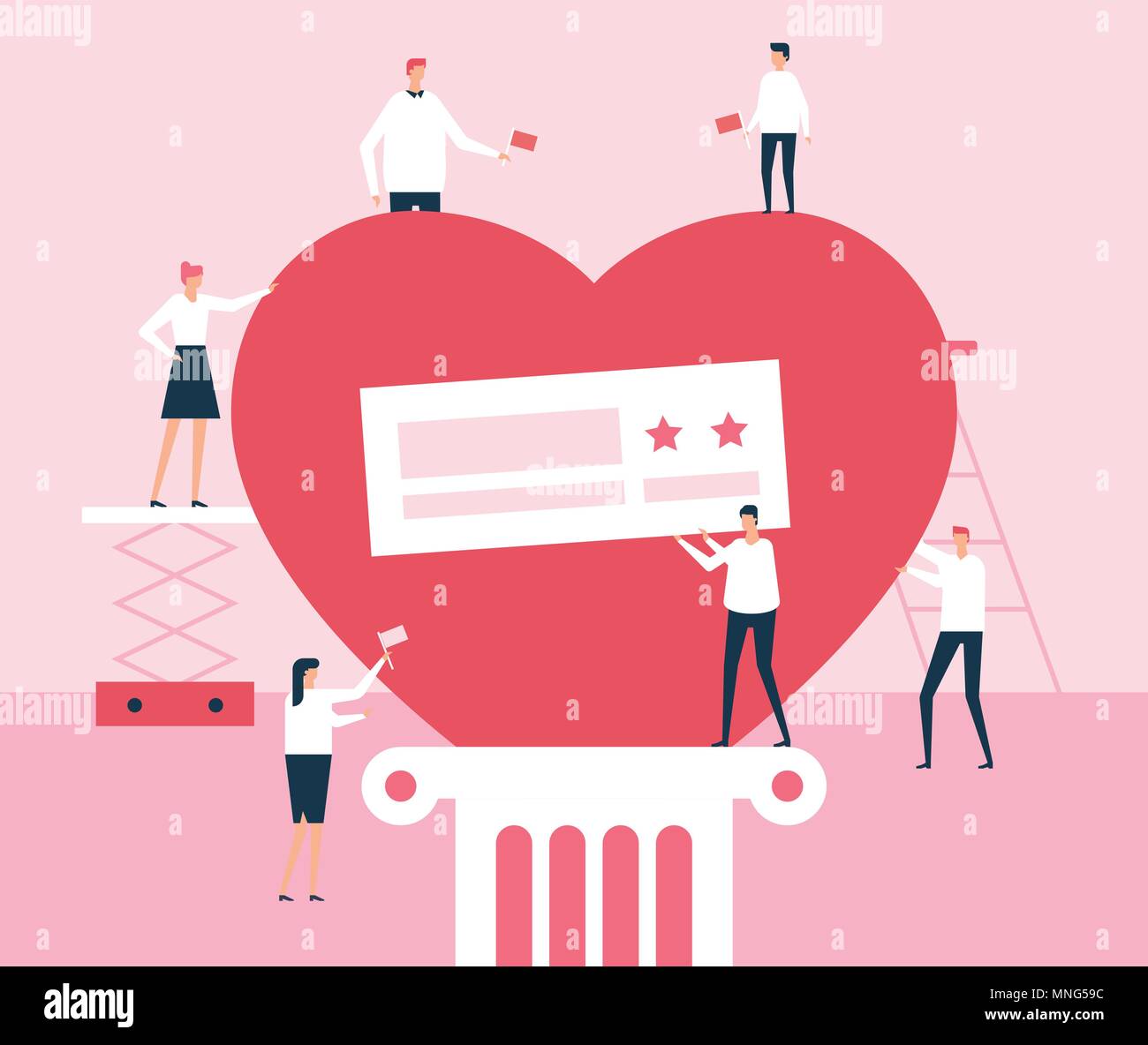 Volunteers - flat design style illustration Stock Vector Image & Art ...