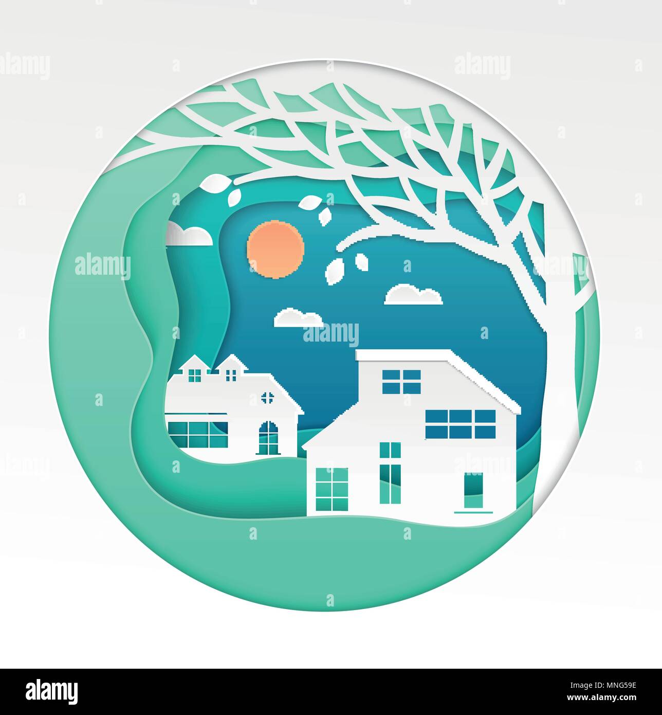 Village life banner Stock Vector Images - Alamy