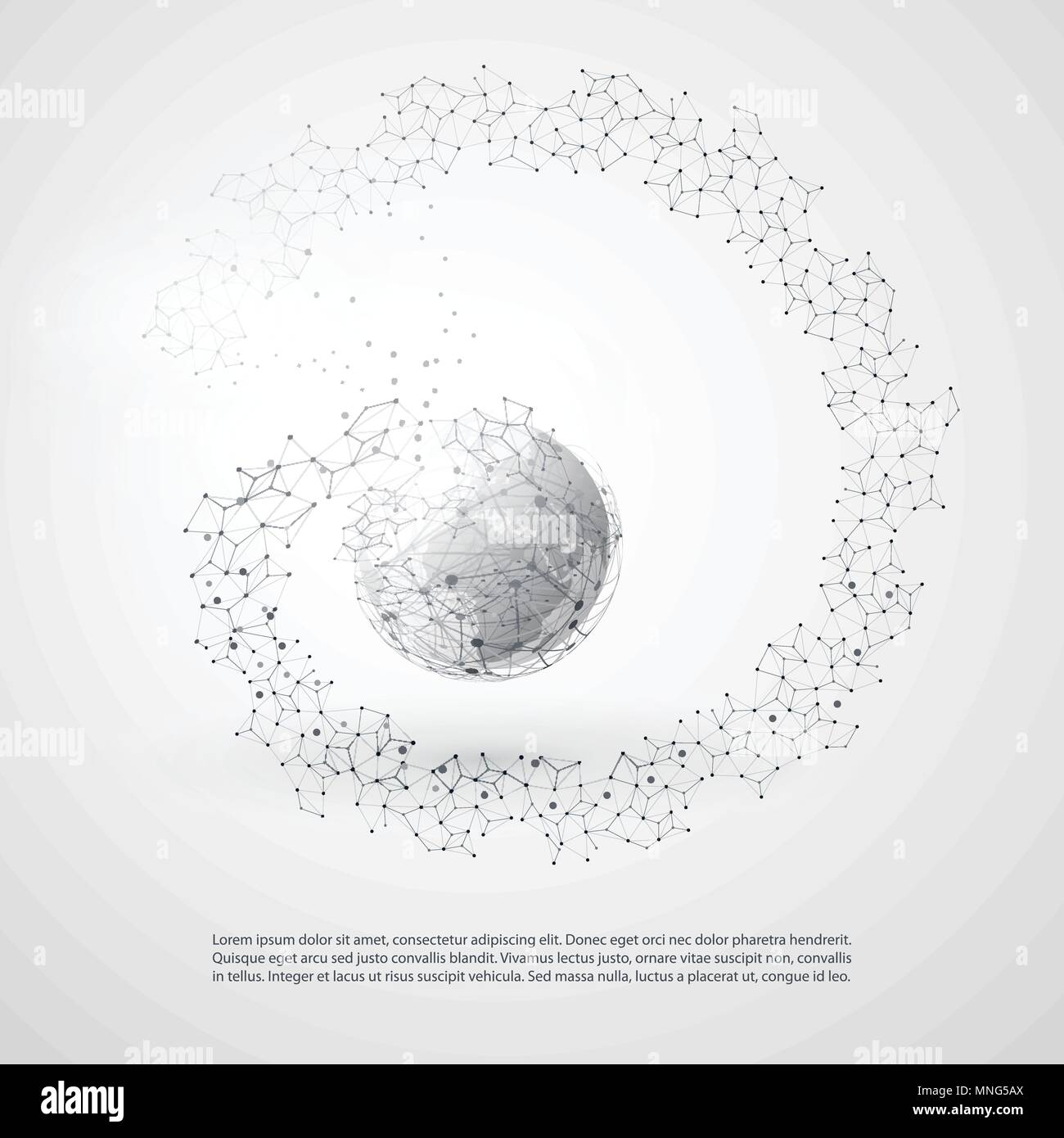 Transparent Geometric Mesh and Globe - Modern Style Cloud Computing and ...