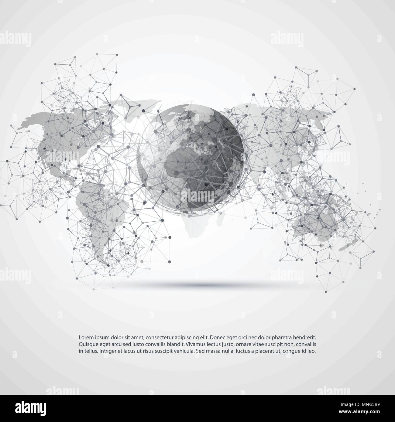 Cloud Computing and Networks Concept with World Map - Global Digital ...