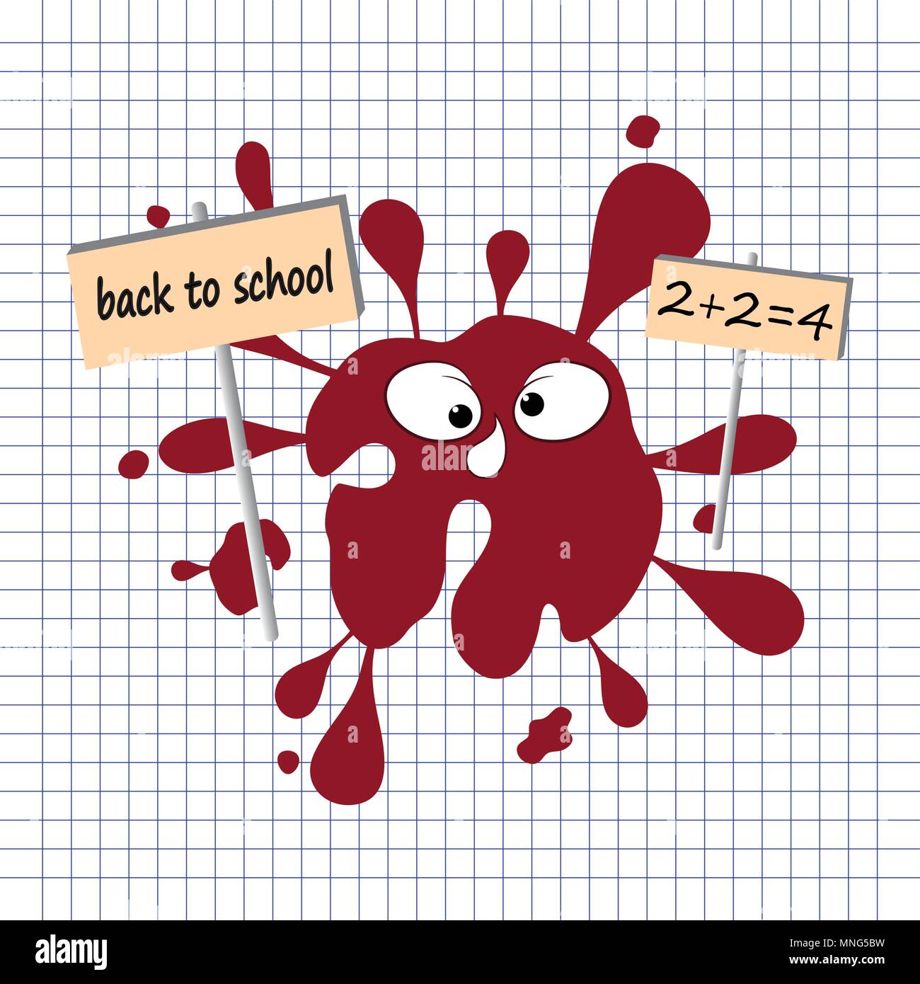 red blot in a school notebook vector Stock Vector Image & Art - Alamy