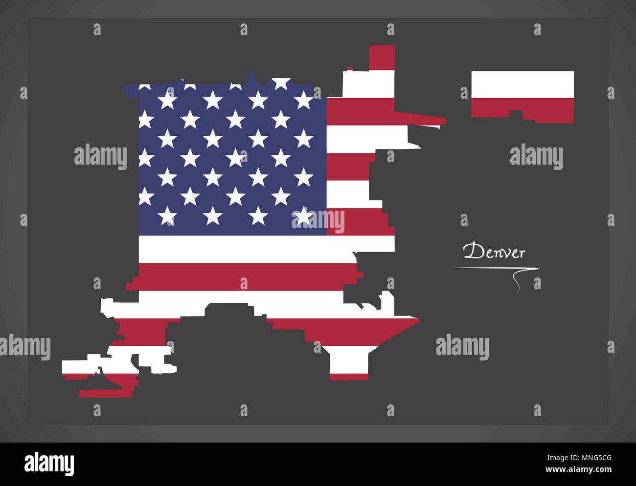 Denver Colorado Flag Map