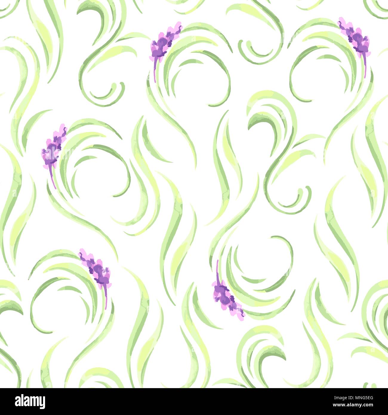 Lavender flowers seamless pattern. Watercolor natural illustration of ...