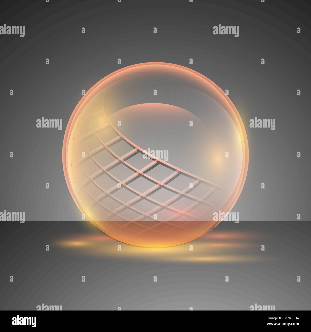 Vector illustration of transparent clear shiny crystal ball logo Stock ...