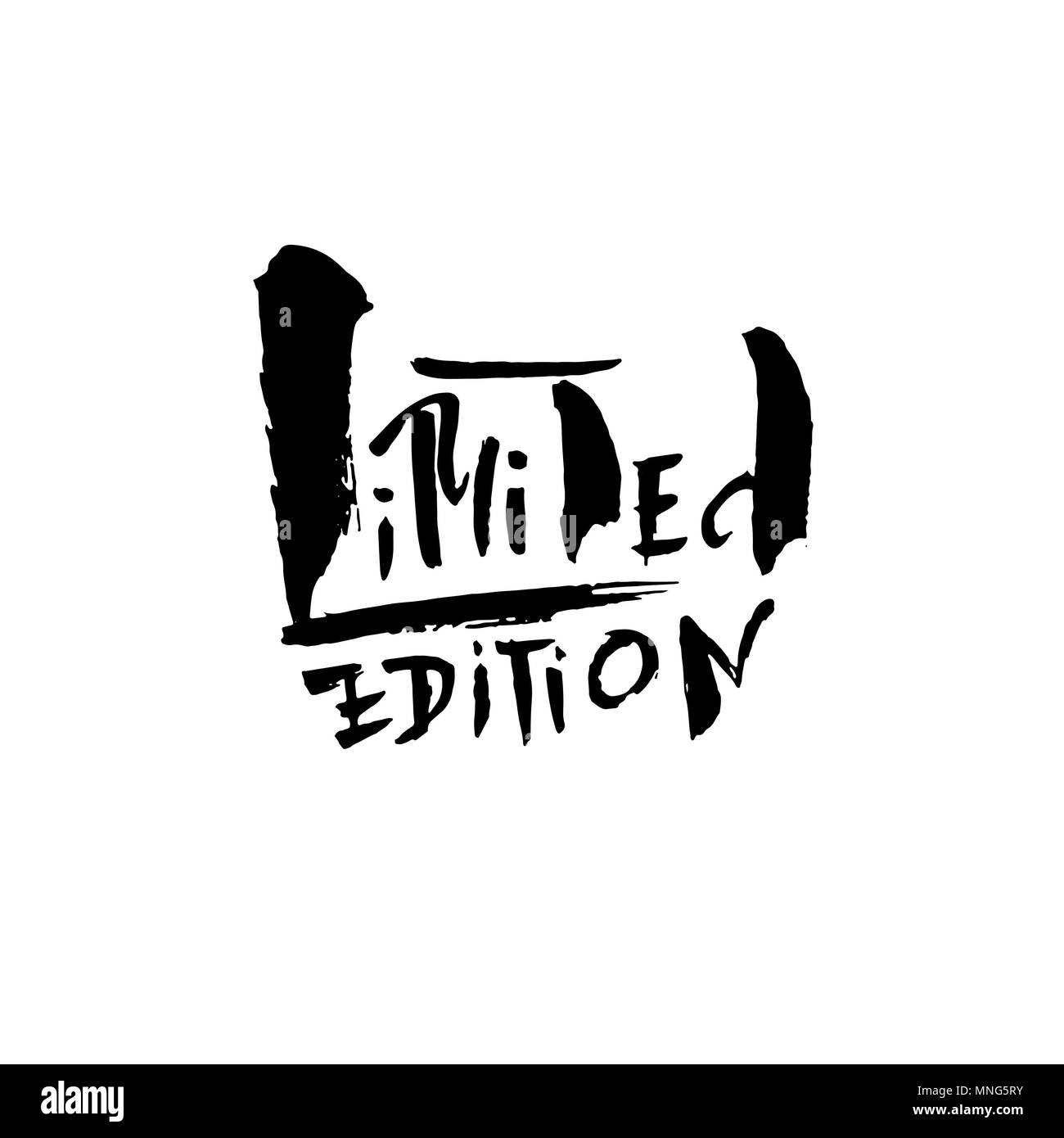 Limited edition. Ink handwritten lettering. Modern dry brush ...