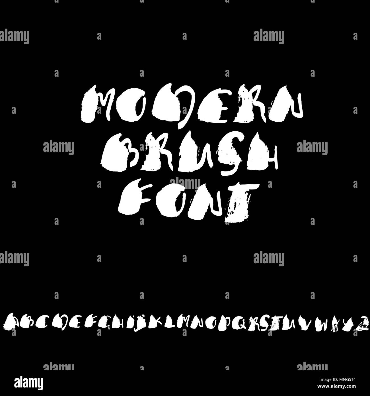 Grunge distress font. Modern dry brush ink letters. Handwritten ...